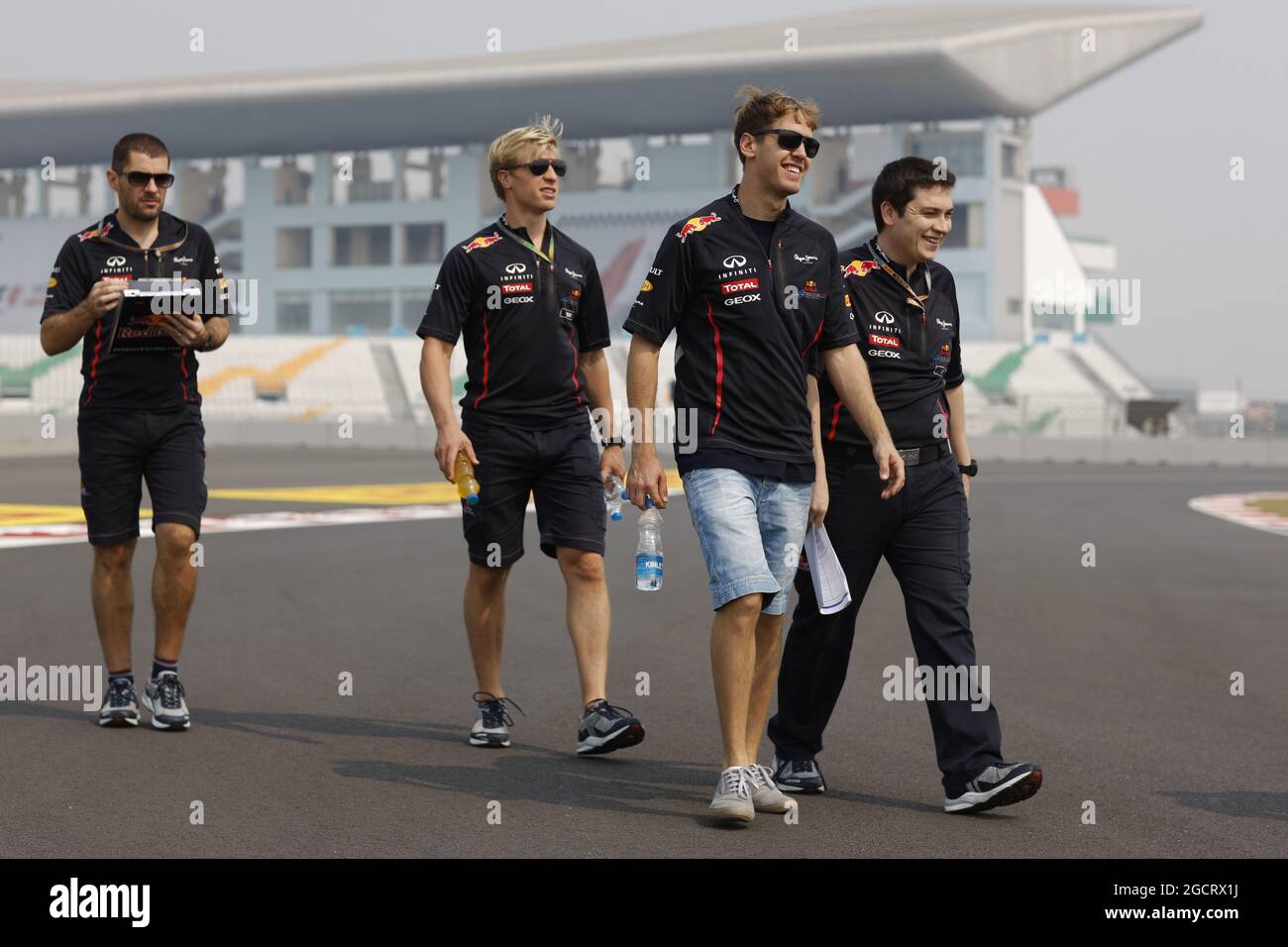 Sebastian Vettel (GER) Red Bull Racing walks the circuit. Indian Grand ...