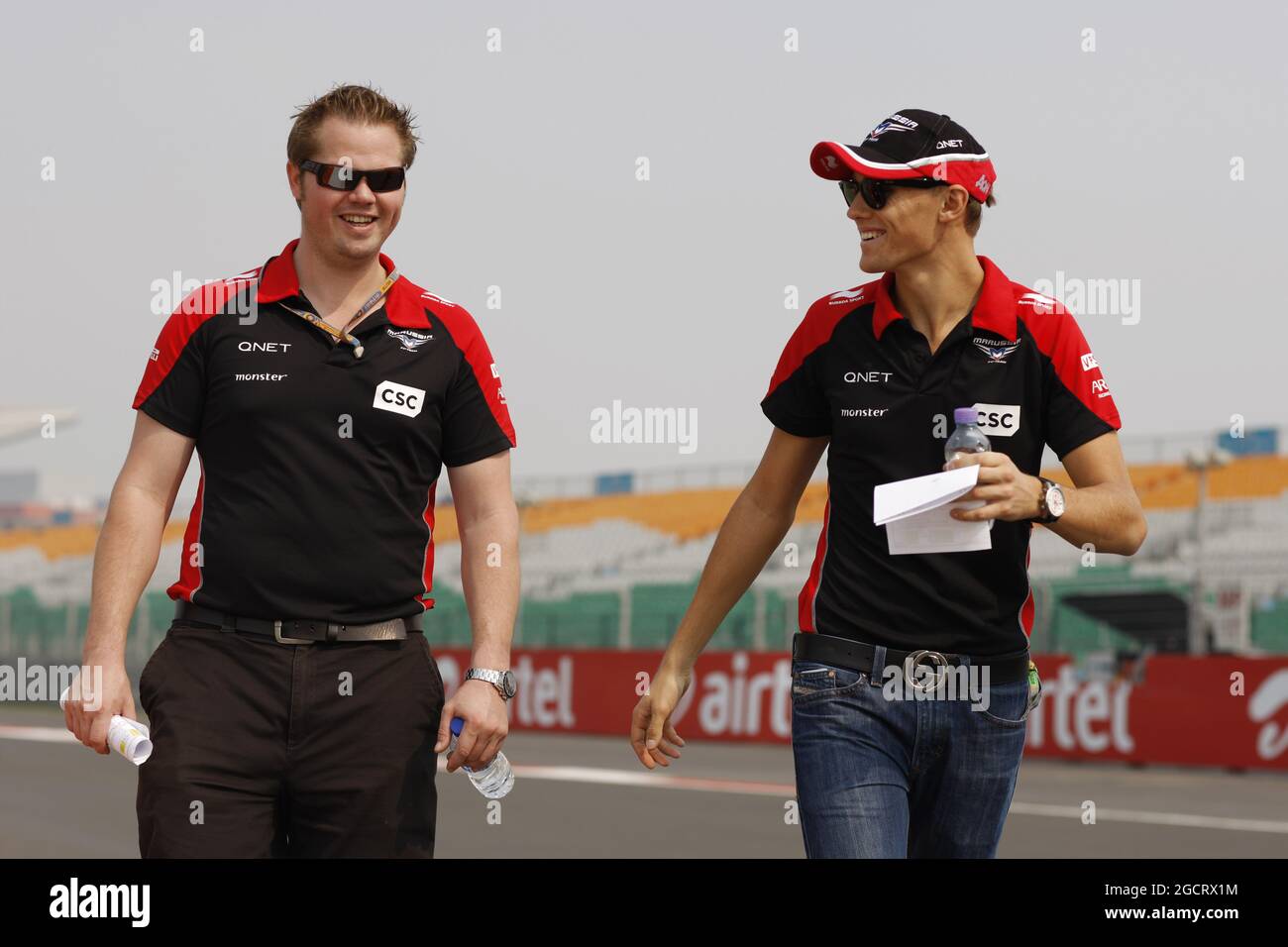 Max Chilton (GBR) Marussia F1 Team Reserve Driver walks the circuit ...