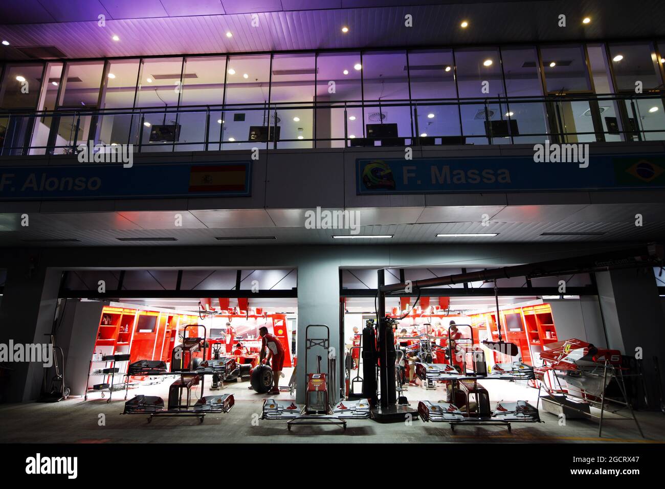 Ferrari pit garage at night hi-res stock photography and images - Alamy