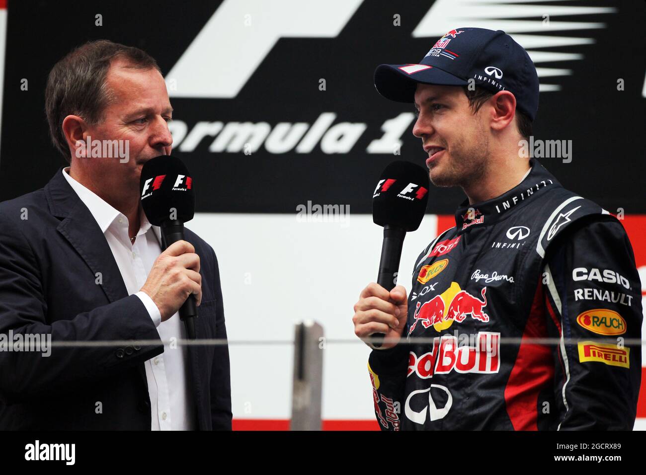 Sky sports commentator race winner sebastian vettel hi-res stock ...