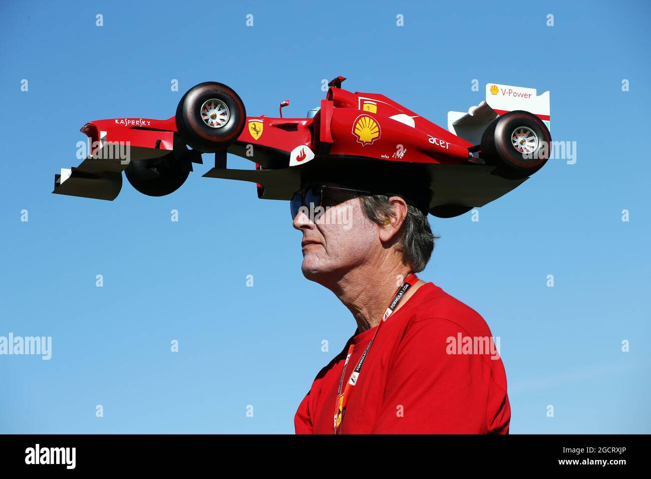 Ferrari fan a car on his head hi-res stock photography and images - Alamy