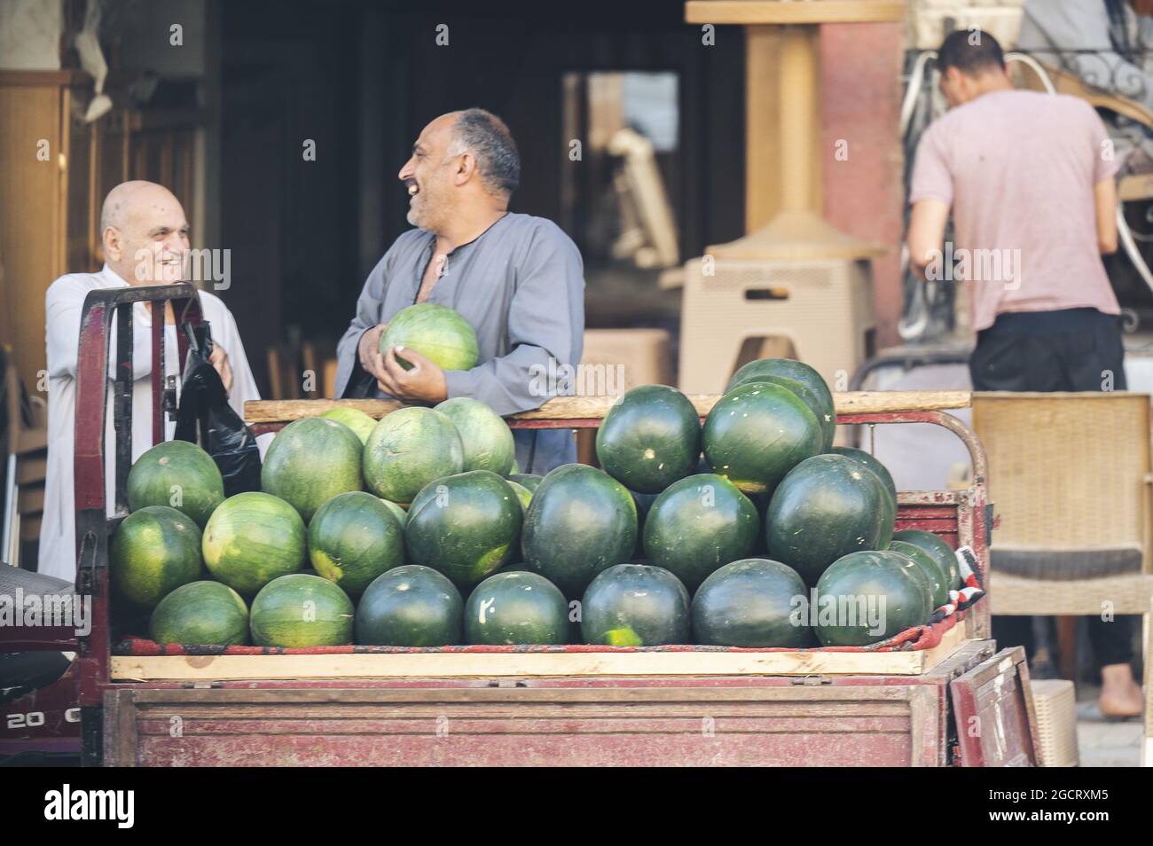 CAIRO, EGYPT - Jun 06, 2021: The typical street culture in Egypt with ...