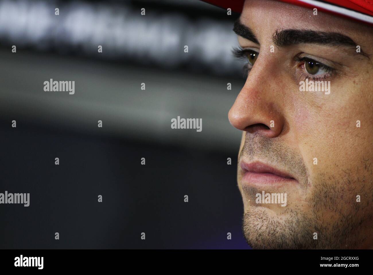 Fernando Alonso (ESP) Ferrari in the FIA Press Conference. Brazilian ...