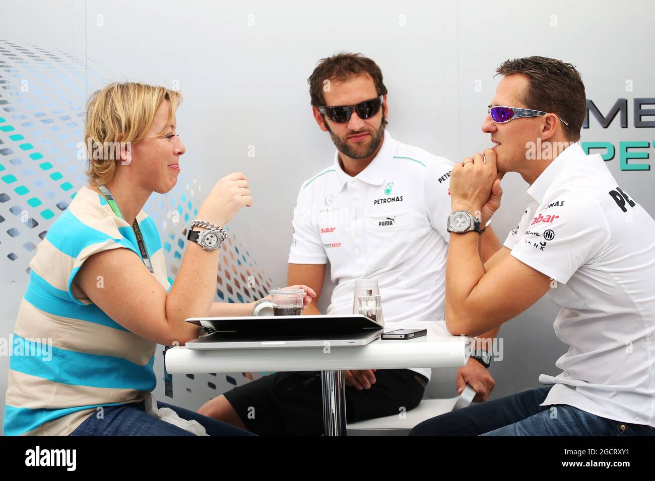 Mercedes amg f1 his manager sabine kehm hi-res stock photography and ...
