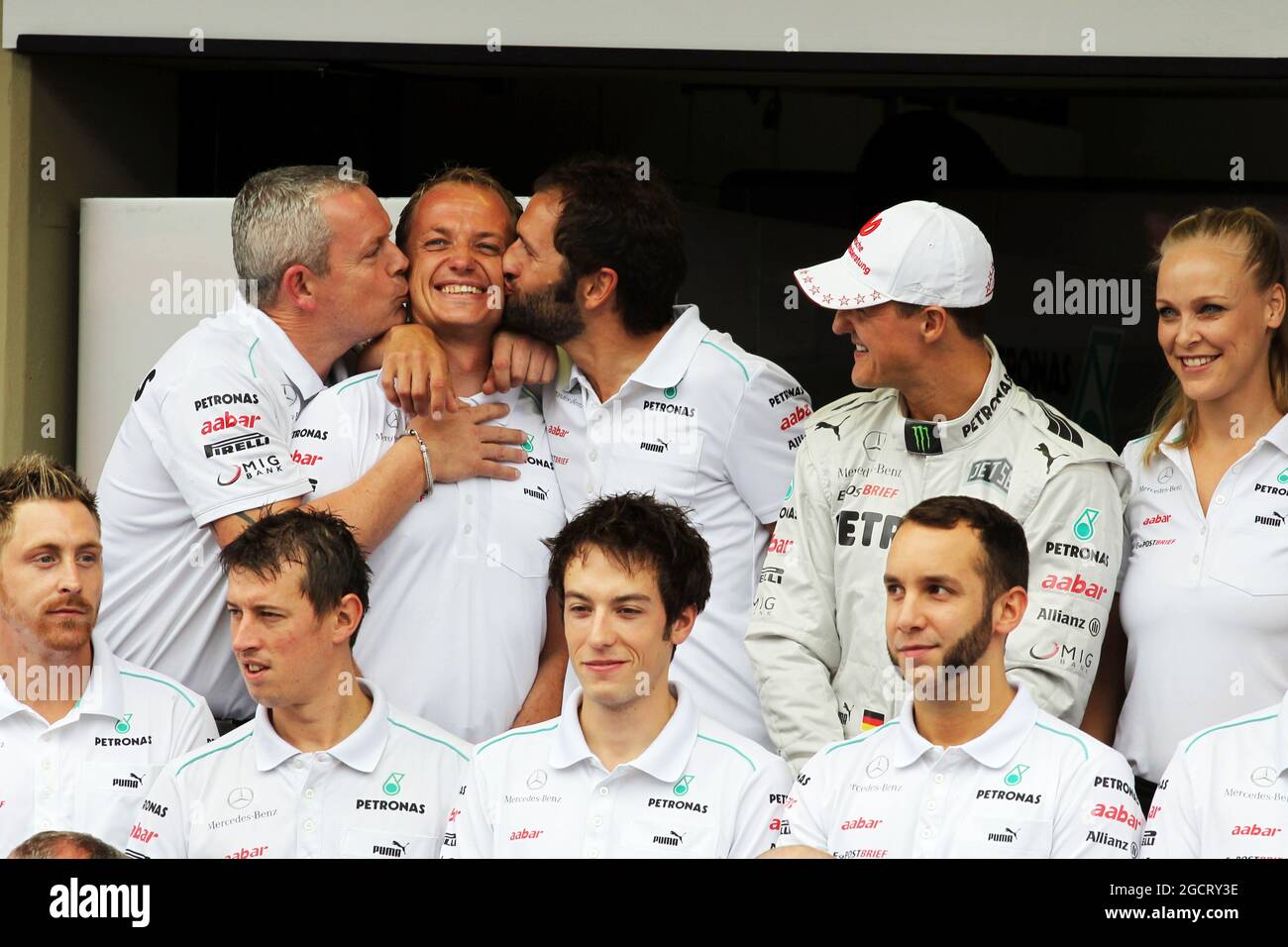 Mercedes amg f1 at a team photograph hi-res stock photography and ...