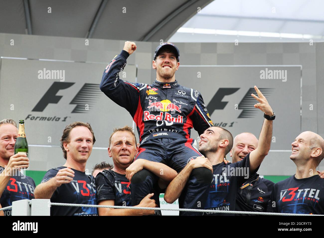 Red bull racing celebrates his world championship team hi-res stock ...