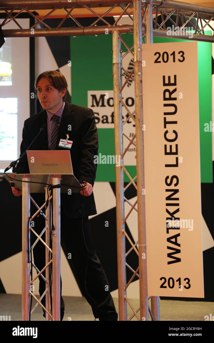 Andy Mellor, FIA at the Watkins Lecture. Autosport International ...