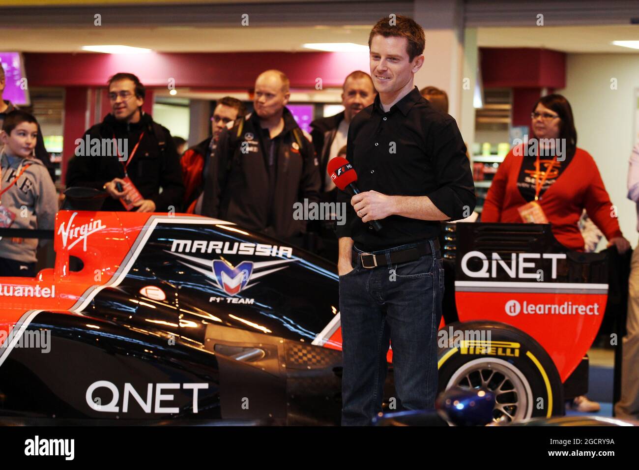 Anthony Davidson (GBR) on the F1 Racing Stand. Autosport International ...