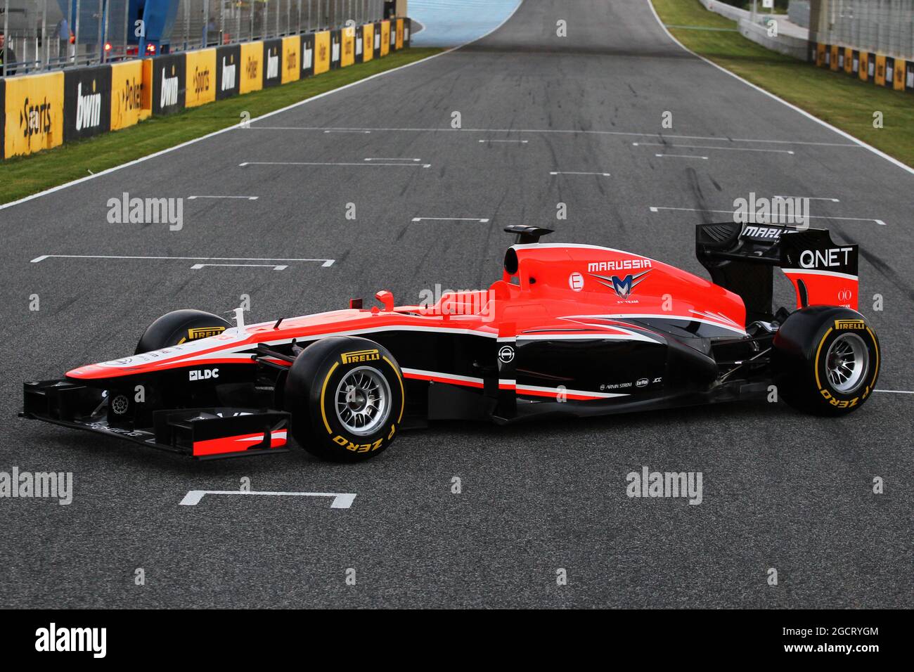 The new marussia f1 team mr02 is unveiled hi-res stock photography and ...