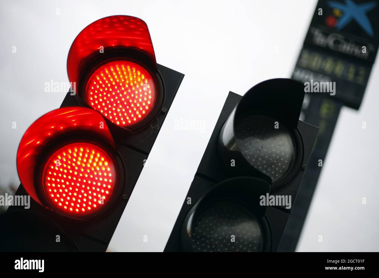 Red lights at the pit lane exit. Formula One Testing, Day Four, Friday ...