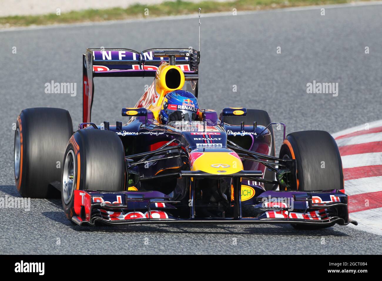 Red bull racing rb9 running sensor equipment on rear wing hi-res stock ...