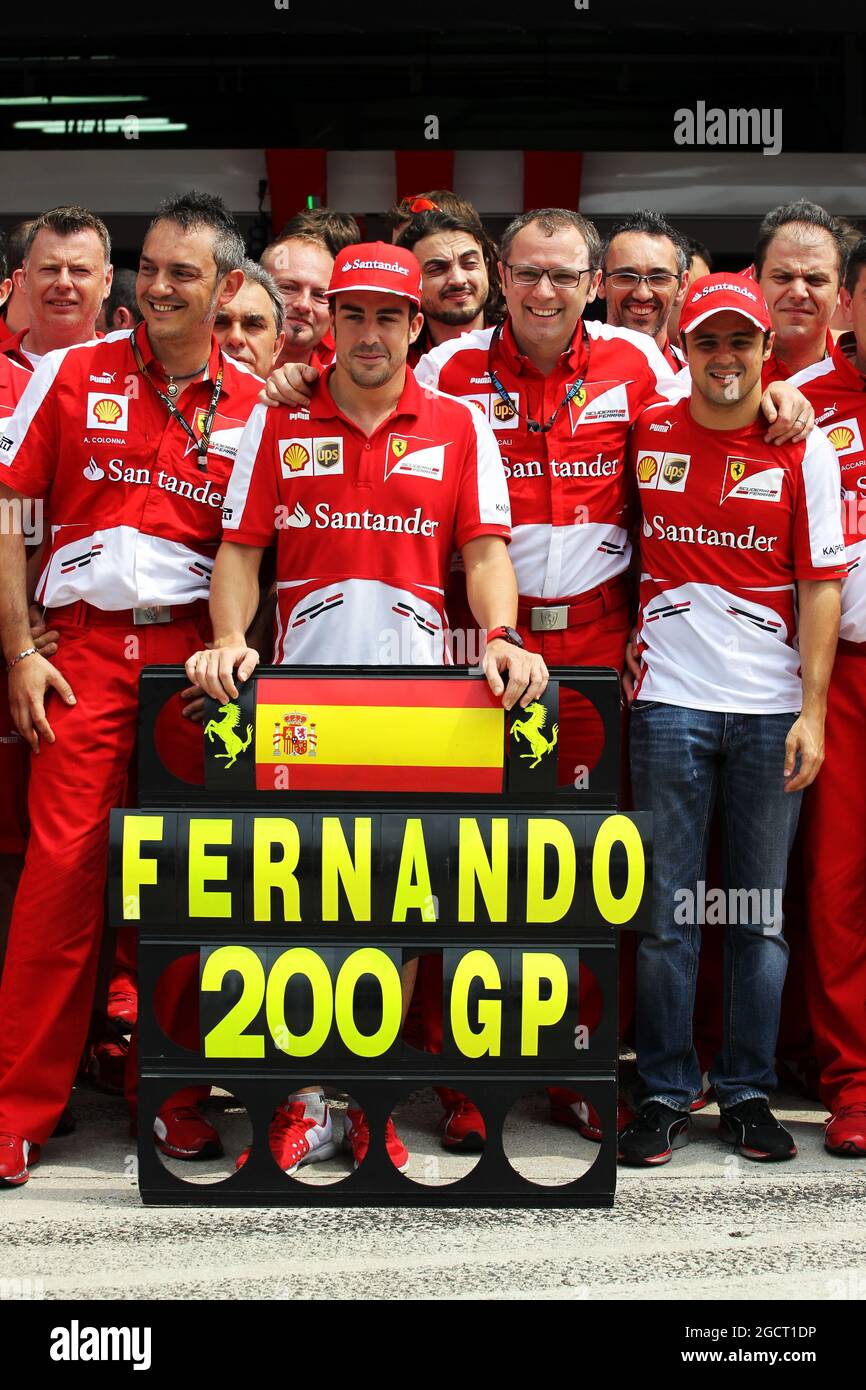 Ferrari celebrates his 200th gp team hi-res stock photography and ...