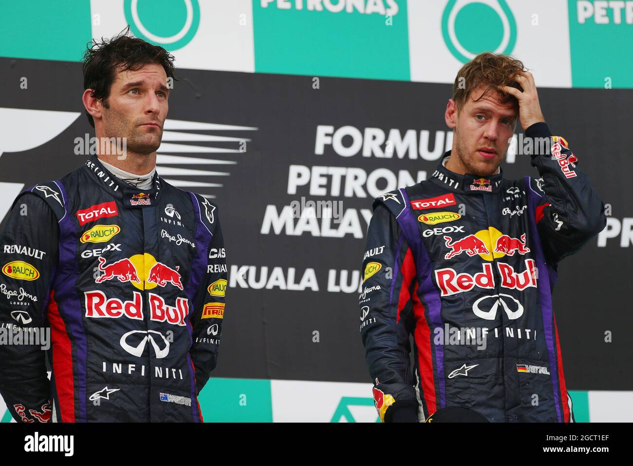 Red bull racing second placed team mate mark webber hi-res stock ...