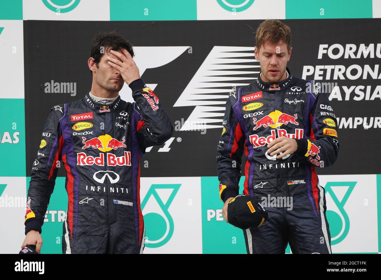 Red bull racing second placed team mate mark webber hi-res stock ...