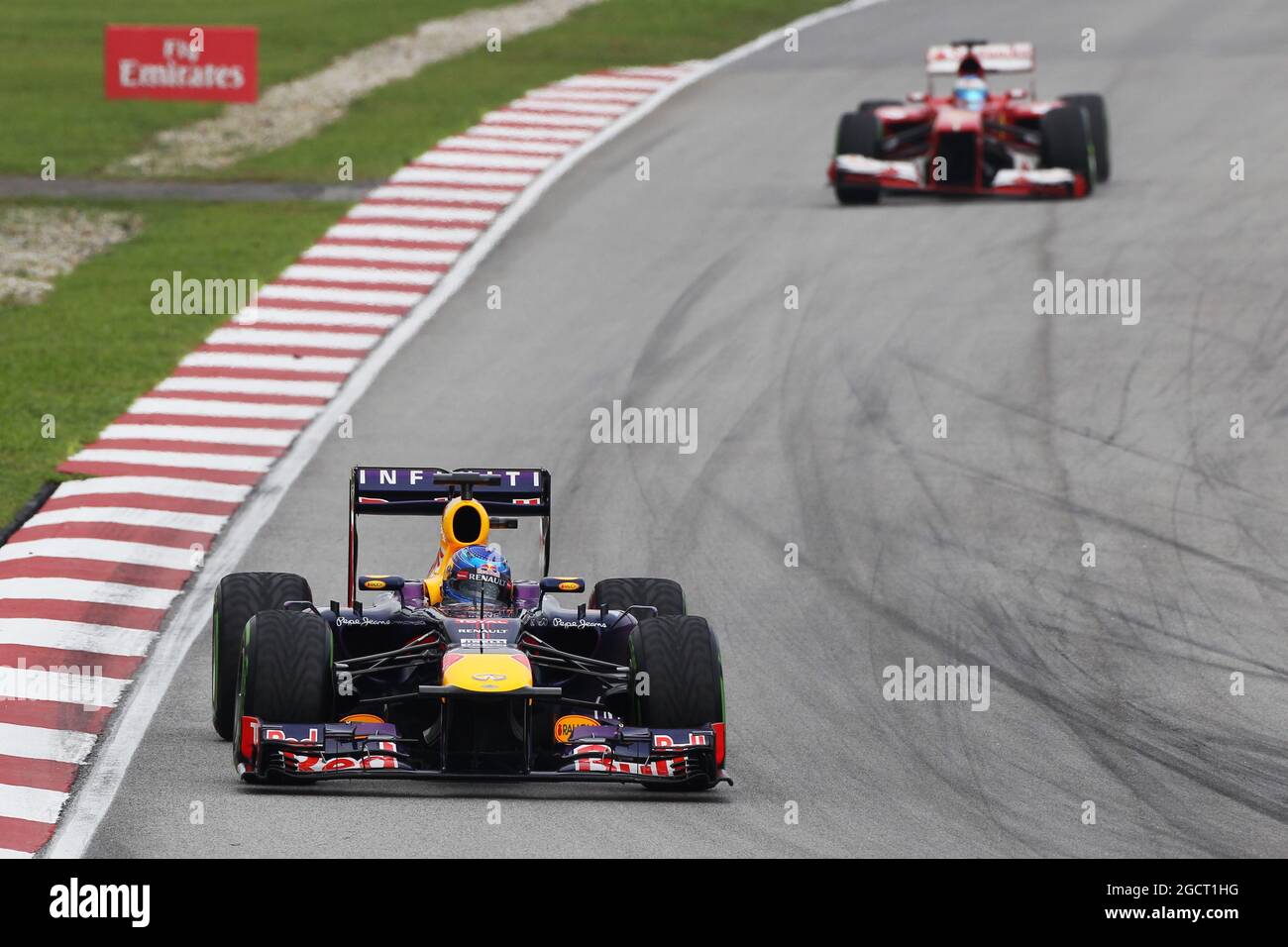 Red bull racing rb9 leads fernando alonso hi-res stock photography and ...