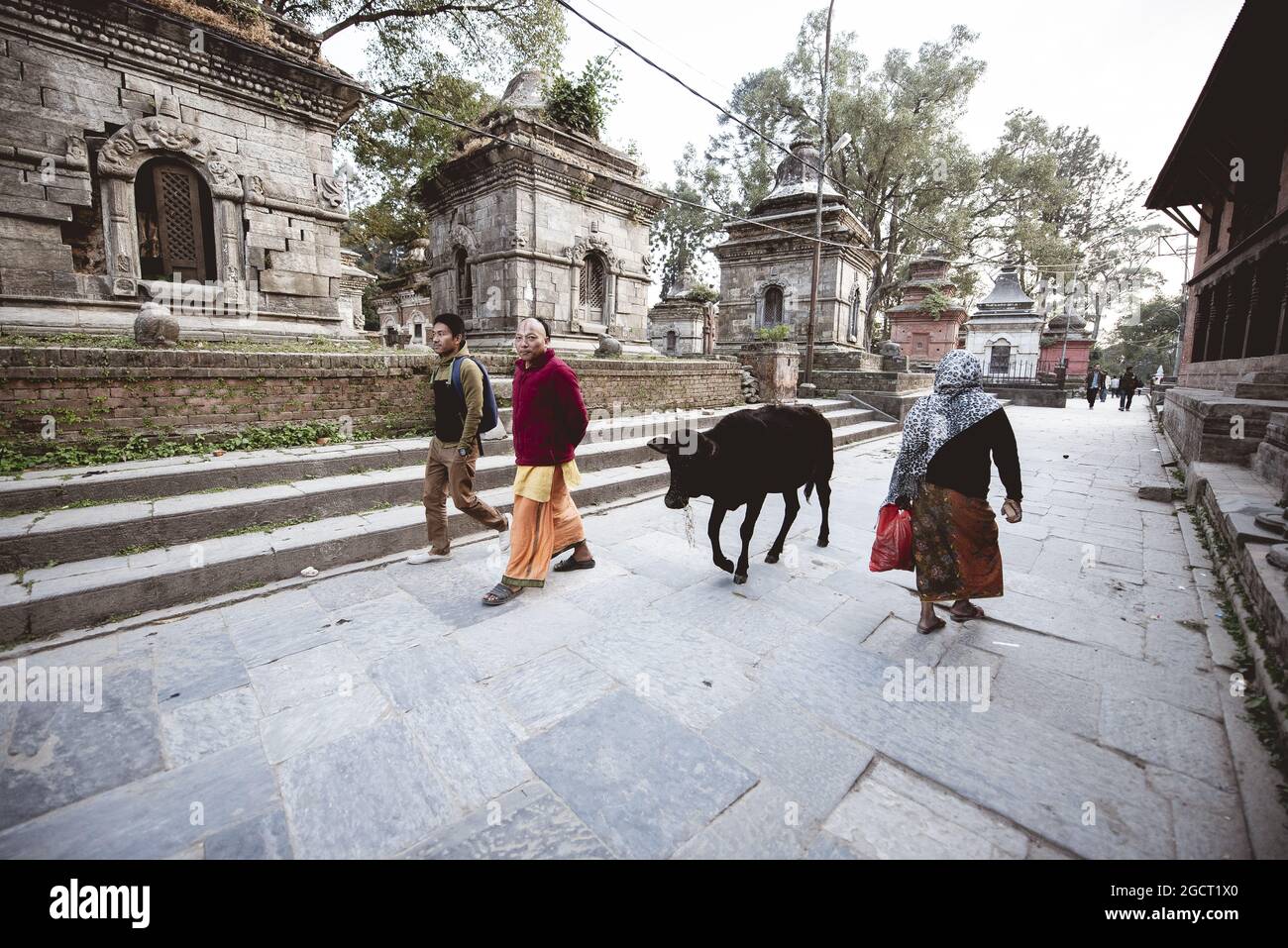 KATHMANDU, NEPAL - Jun 01, 2019: The Nepal Hindu temple worship ...