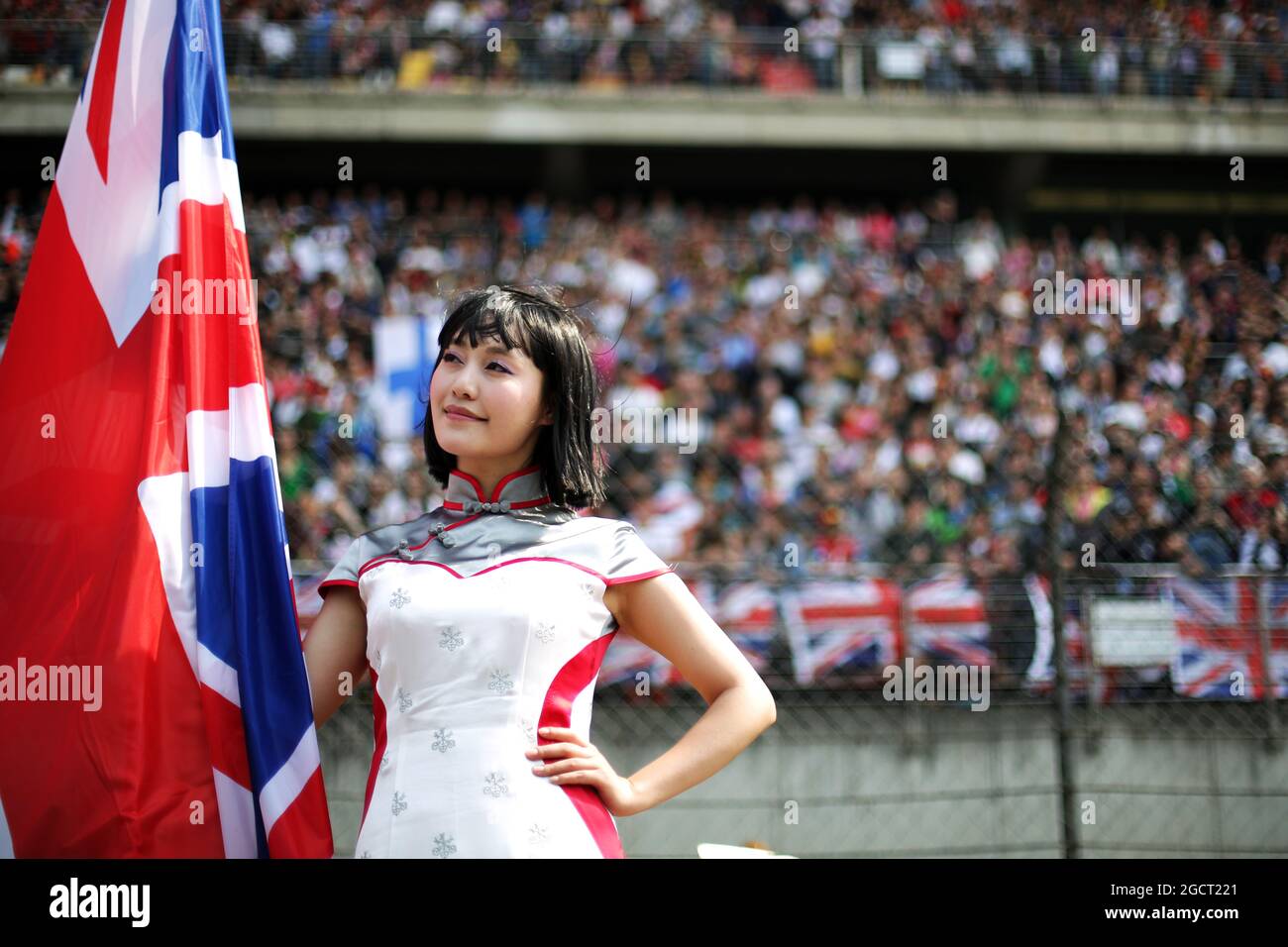 Grid girl. Chinese Grand Prix, Sunday 14th April 2013. Shanghai, China ...