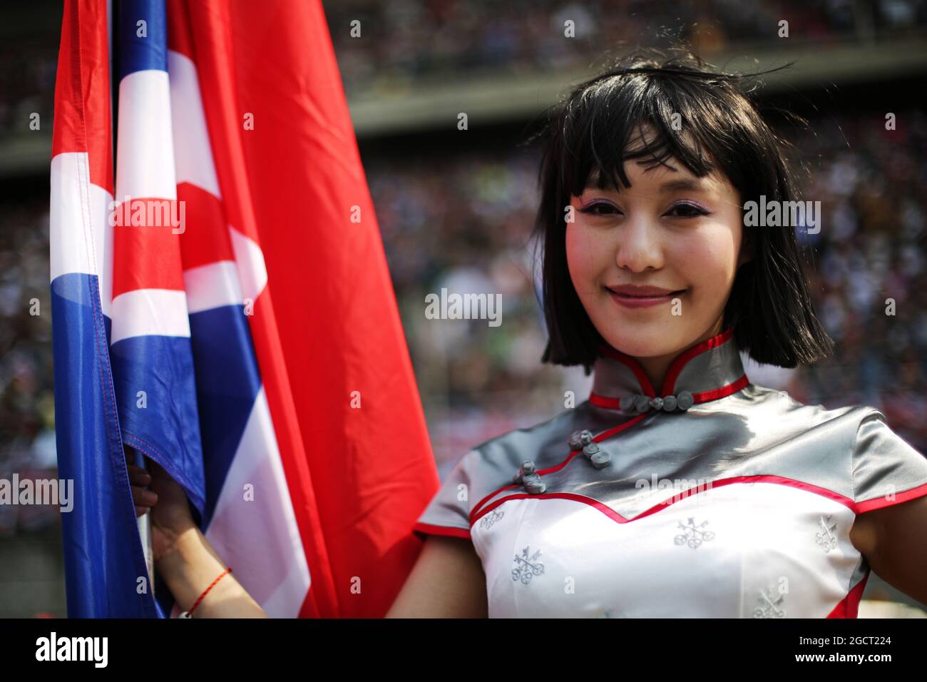 Grid girl. Chinese Grand Prix, Sunday 14th April 2013. Shanghai, China ...