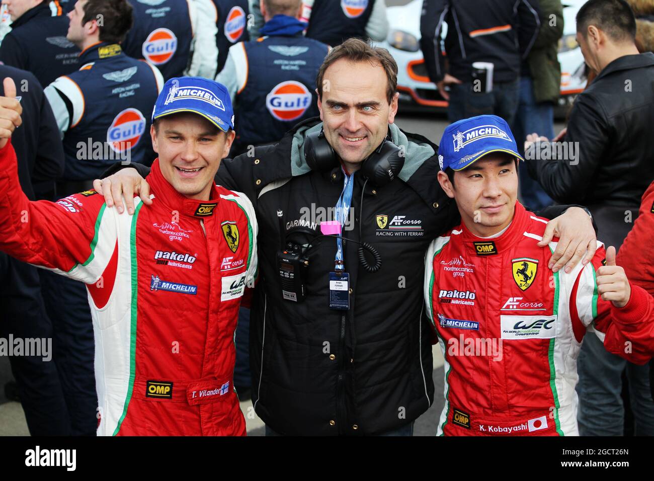 Ferrari f458 italia celebrate second position in gt pro class hi-res ...