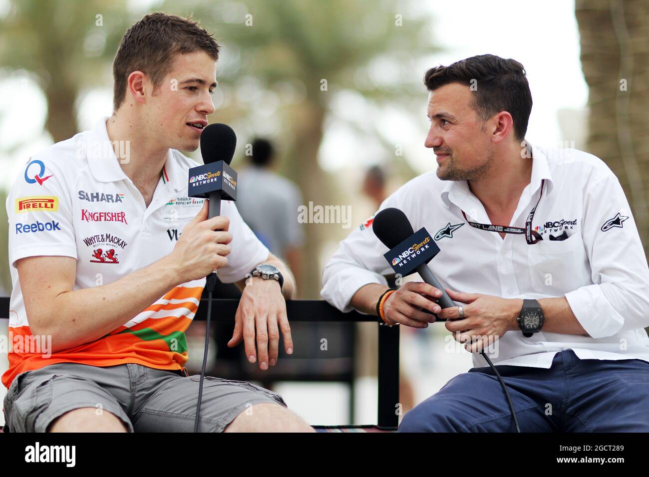 Paul di Resta (GBR) Sahara Force India F1 with Will Buxton (GBR) NBS ...