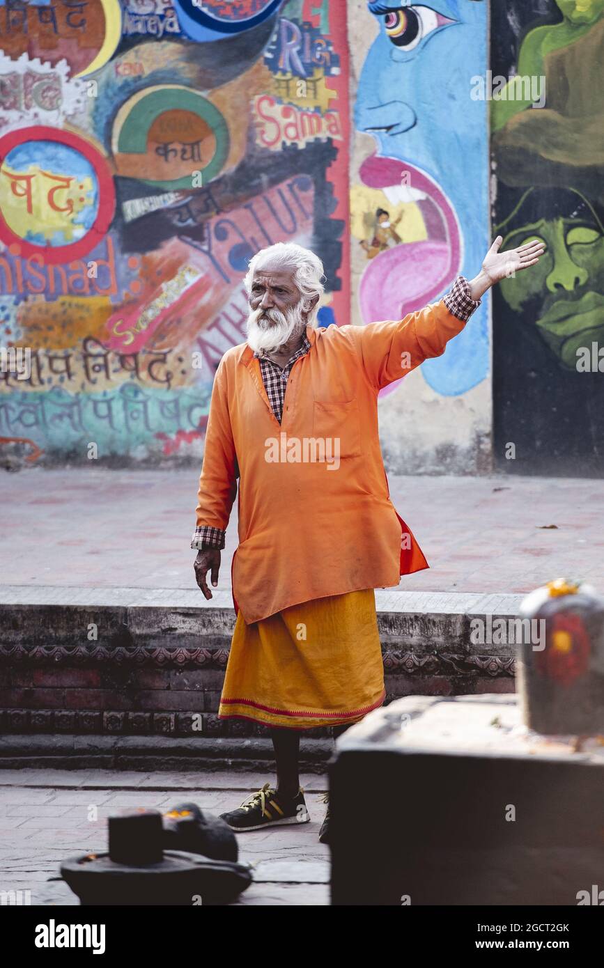 KATHMANDU, NEPAL - Jun 01, 2019: The Nepal Hindu temple worship ...