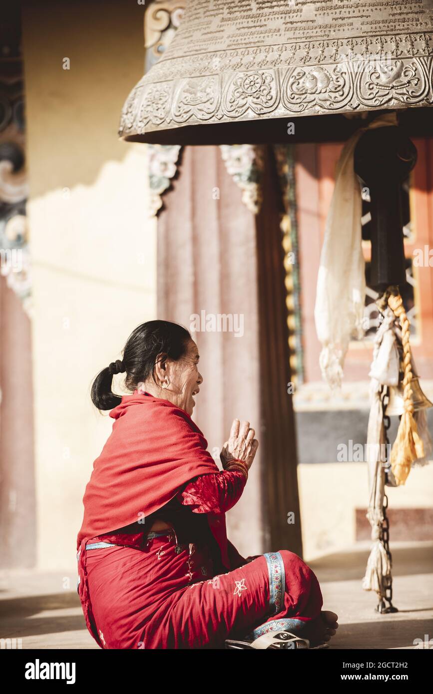 KATHMANDU, NEPAL - Jun 01, 2019: The Nepal Hindu temple worship ...