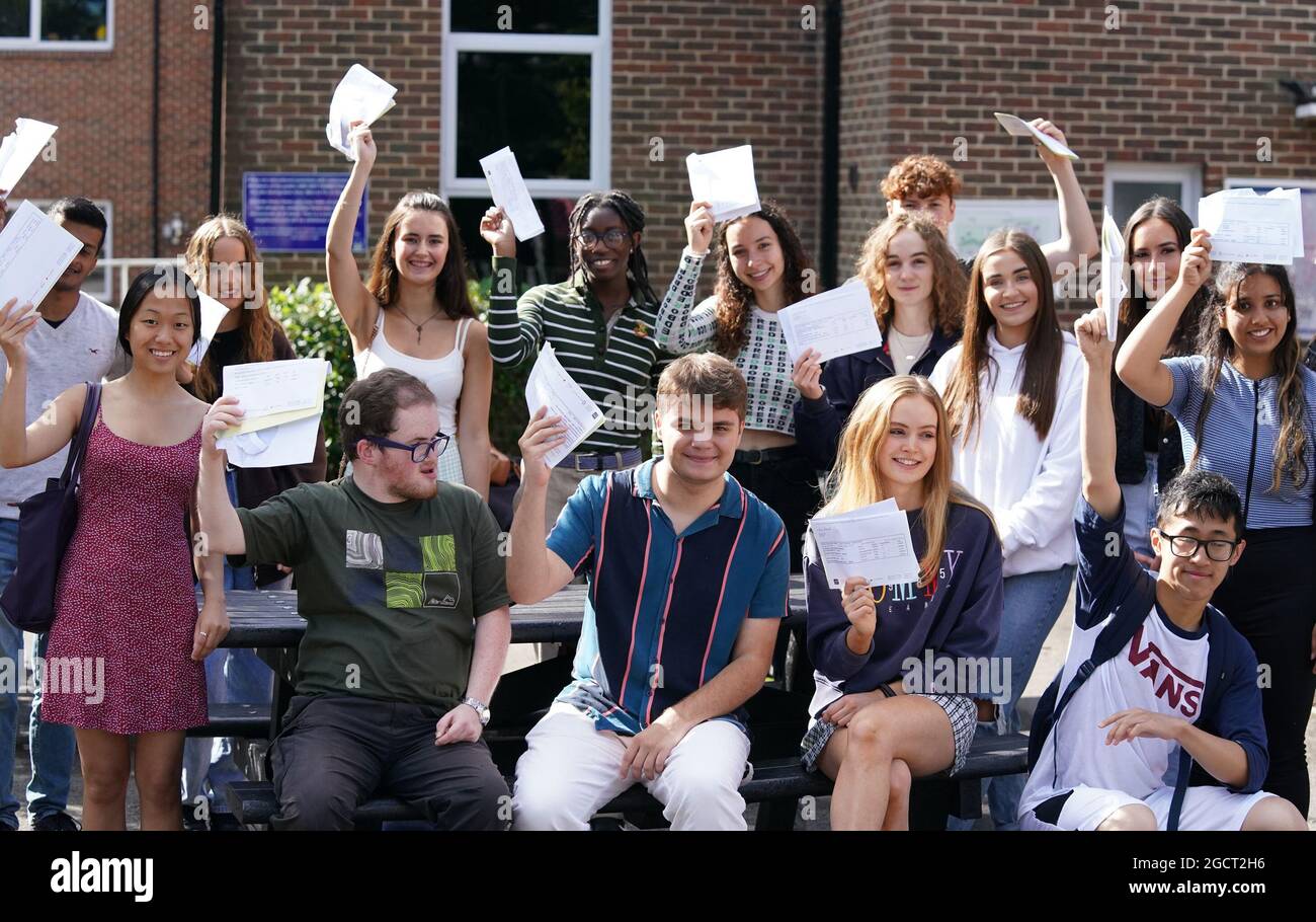 Students at Peter Symonds College in Winchester, Hampshire, as they ...