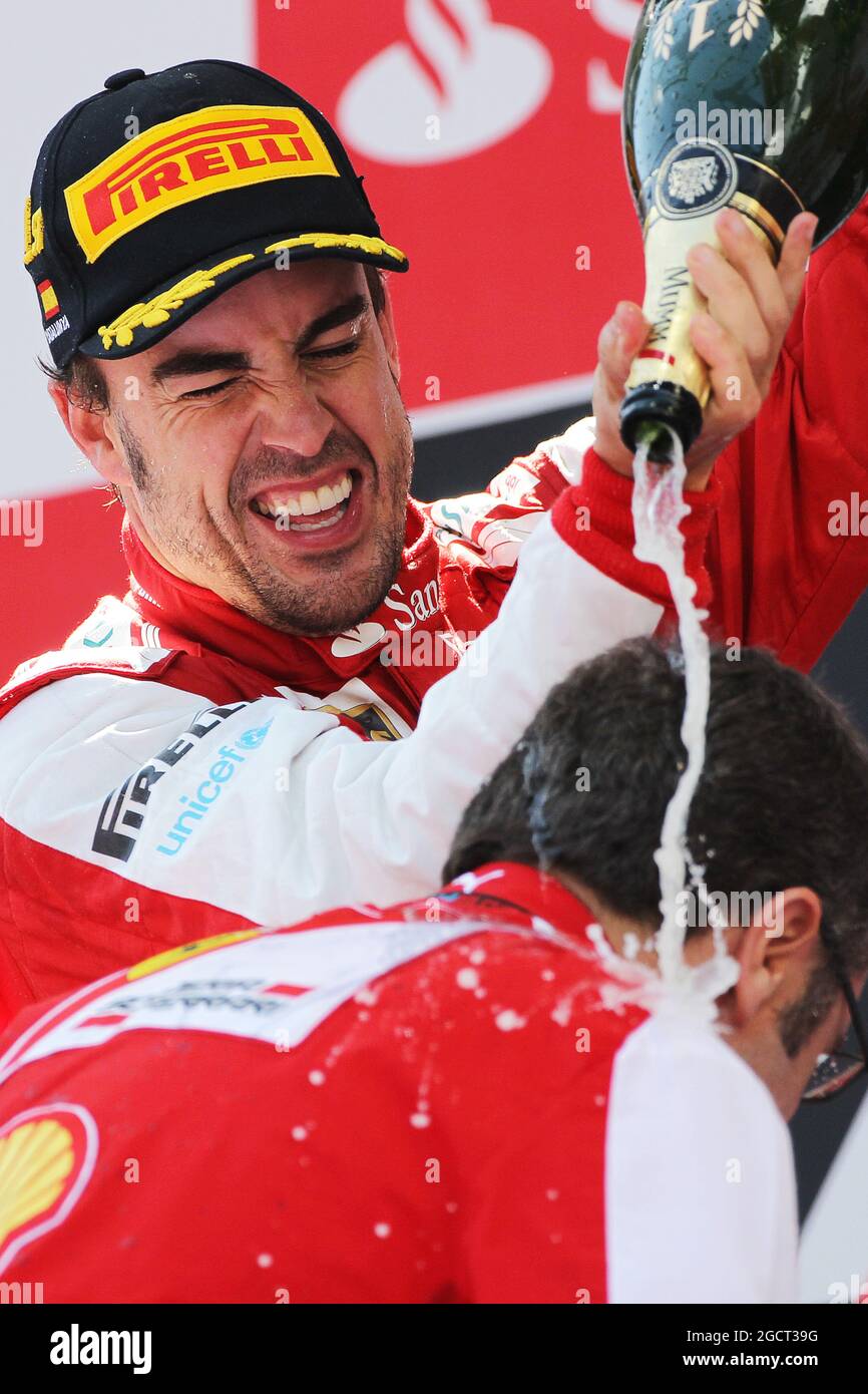 Ferrari celebrates on podium stefano domenicali hi-res stock ...
