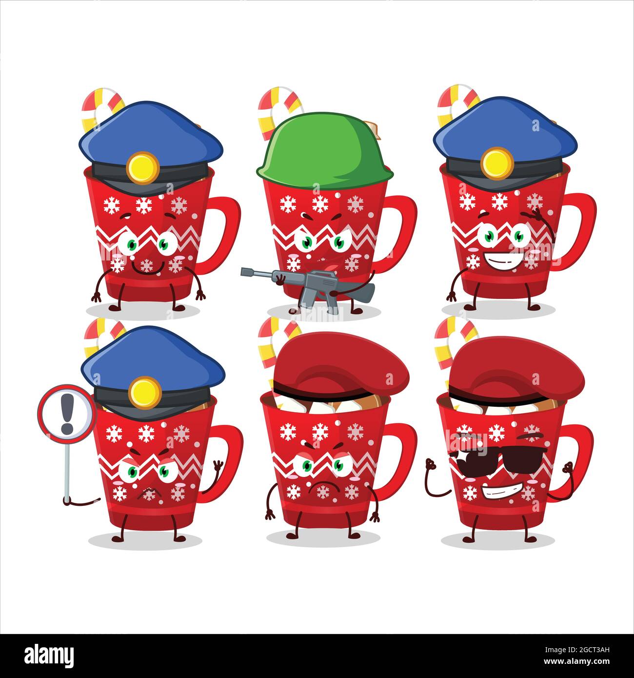 A dedicated Police officer of hot chocolate with gingerbread mascot ...