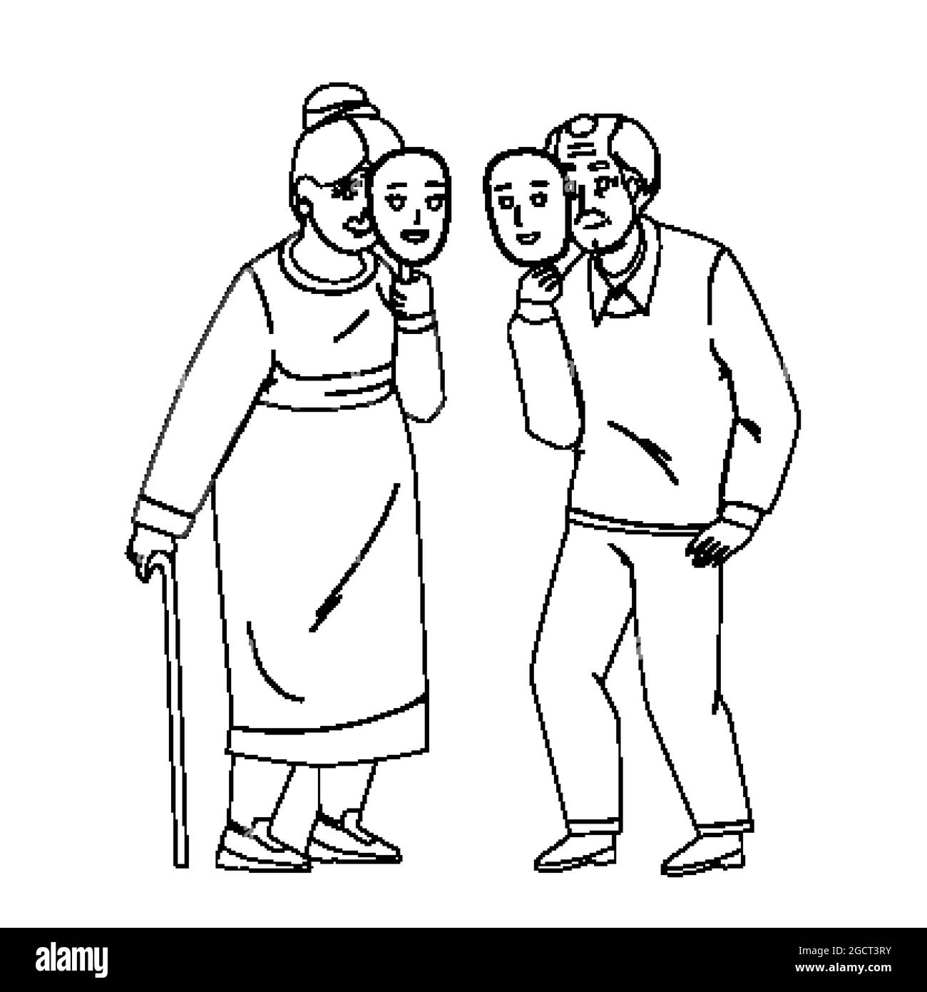 Ageism Of Elderly Man And Woman Couple Vector Stock Vector Image & Art ...