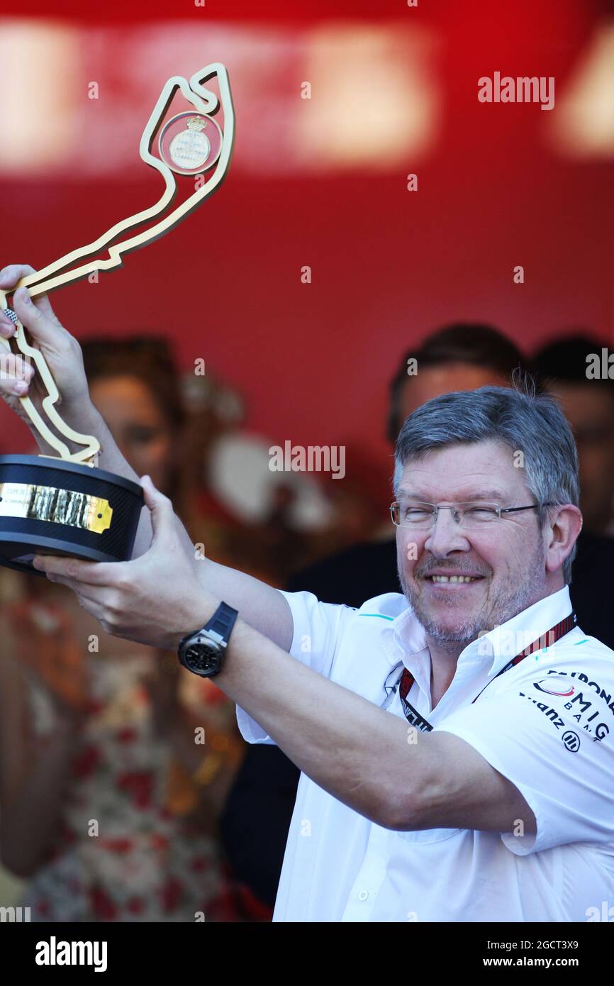 Mercedes amg f1 team principal celebrates on podium hi-res stock ...