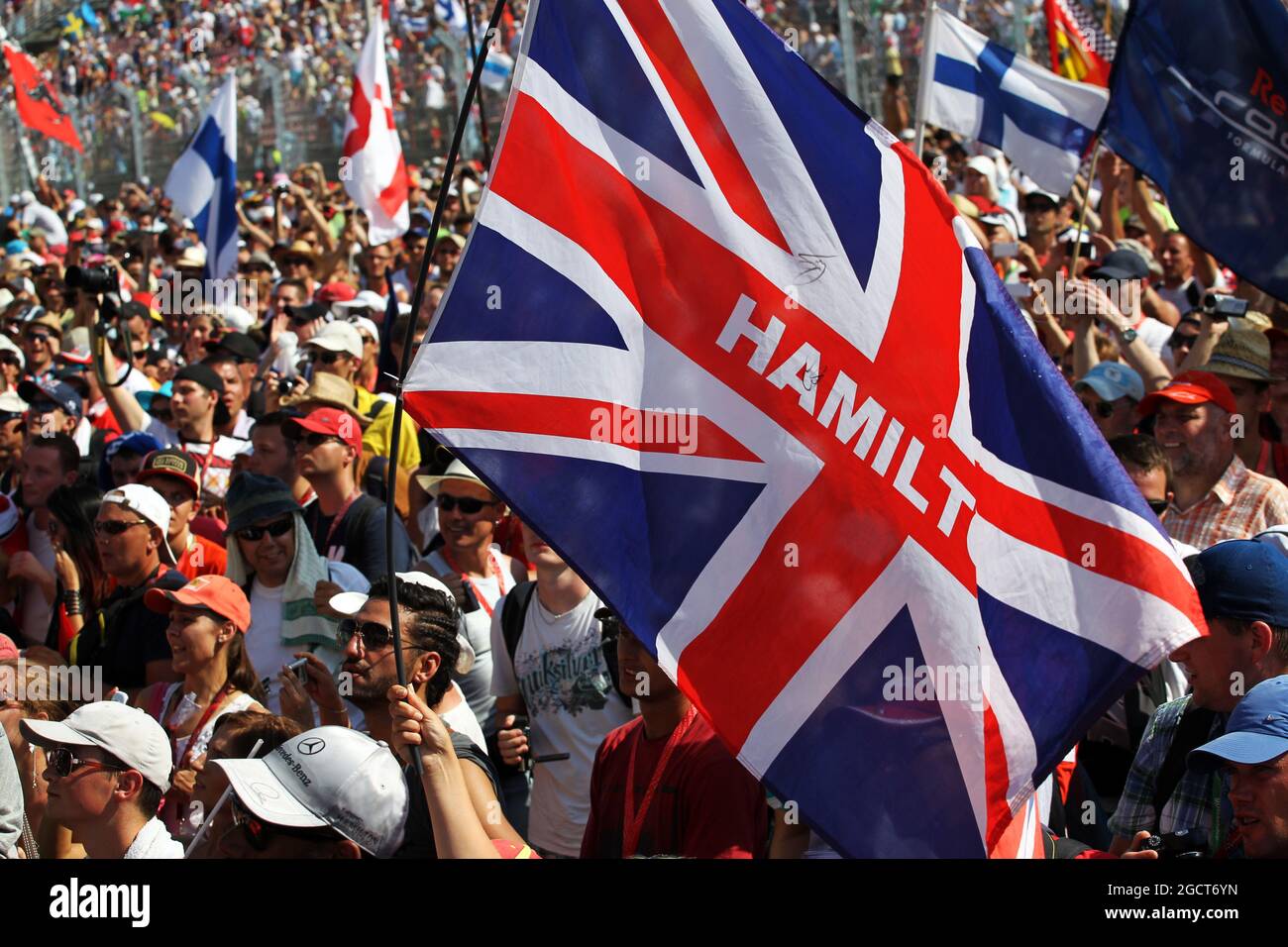 Mercedes amg f1 fans a flag hi-res stock photography and images - Alamy