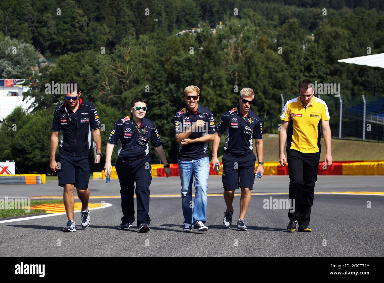 Sebastian Vettel (GER) Red Bull Racing walks the circuit. Belgian Grand ...