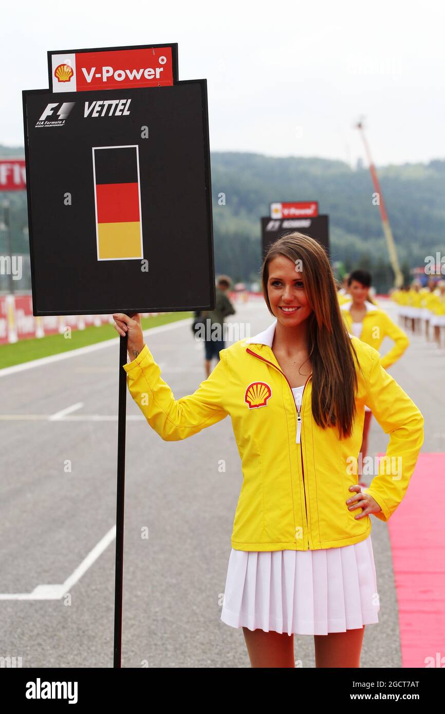 Shell Grid girls. Belgian Grand Prix, Sunday 25th August 2013. Spa ...