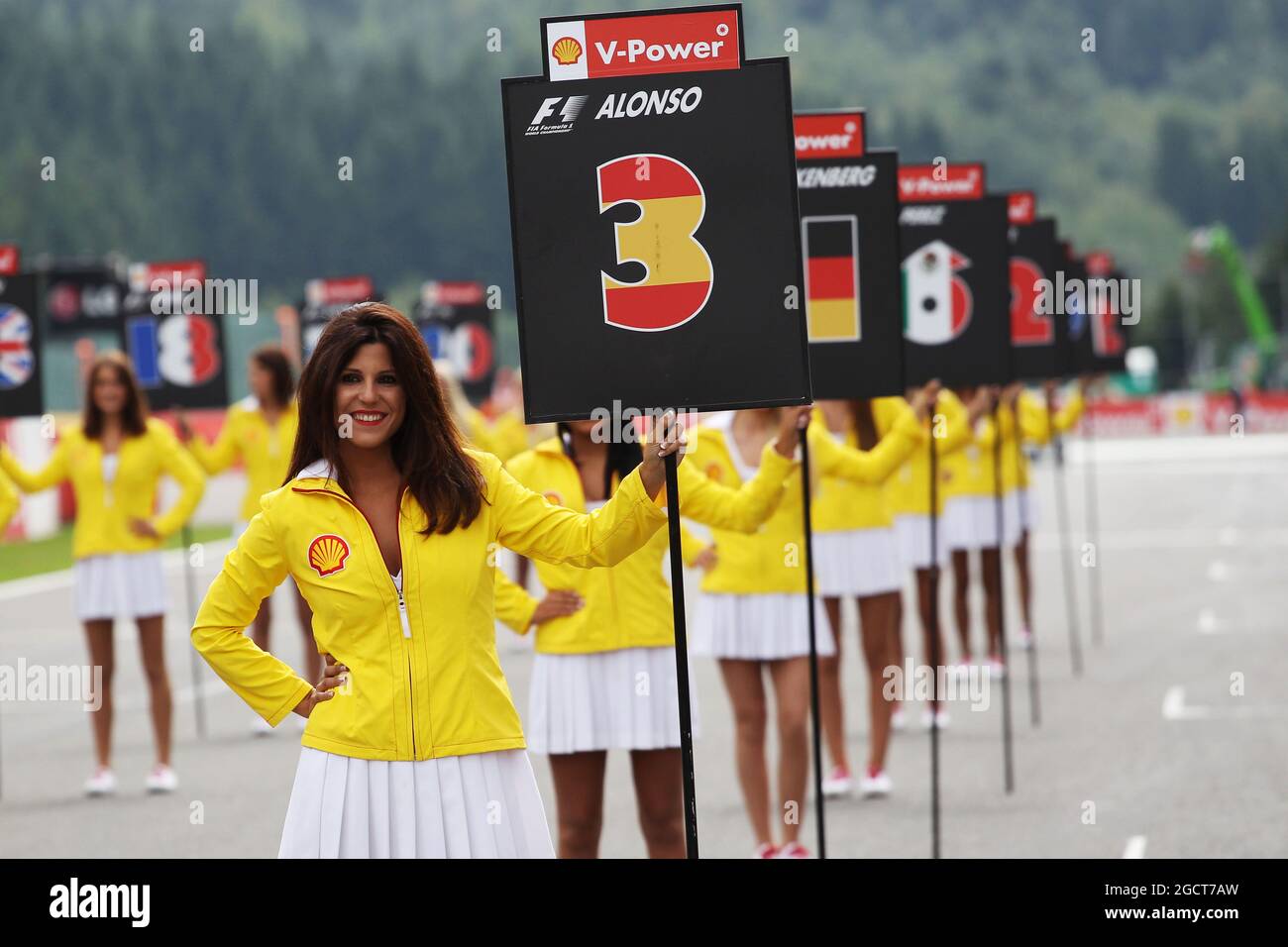 Shell Grid girls. Belgian Grand Prix, Sunday 25th August 2013. Spa ...