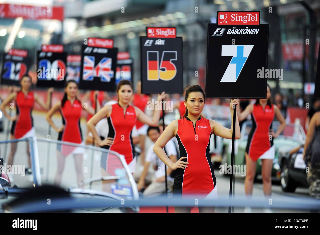 Grid girls on the drivers parade. Singapore Grand Prix, Sunday 22nd ...