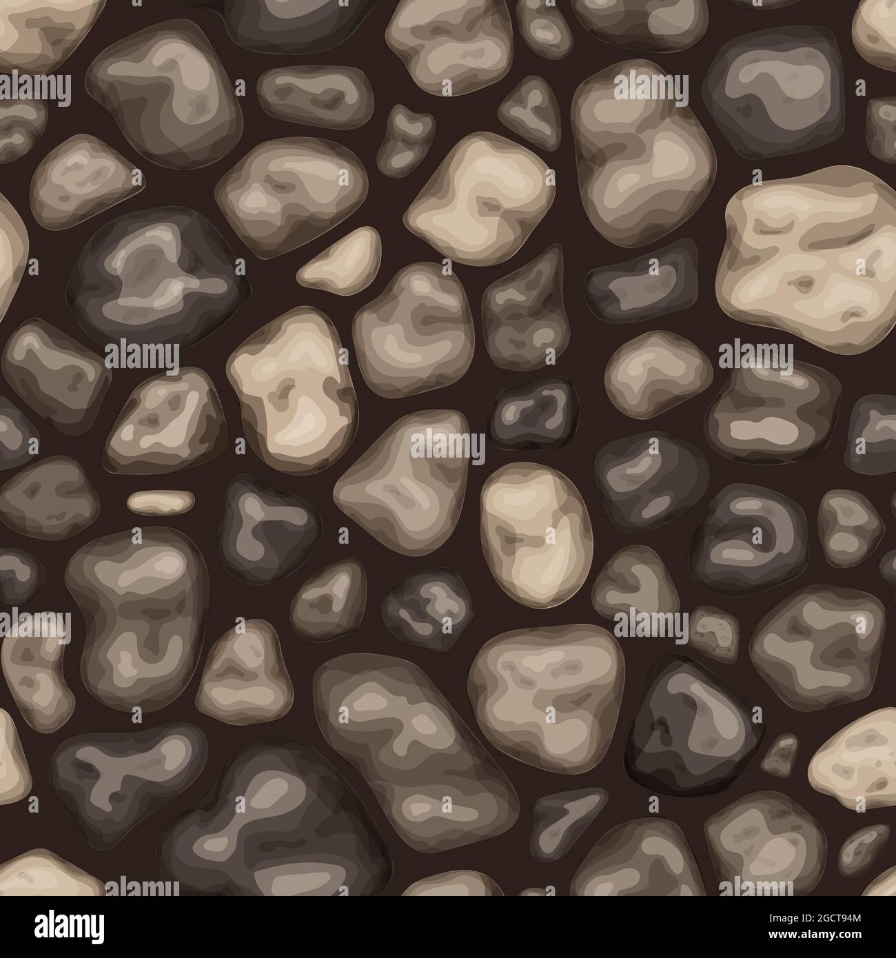 Stoned wall. Seamless vector wallpaper. Seamless texture cobble stones ...