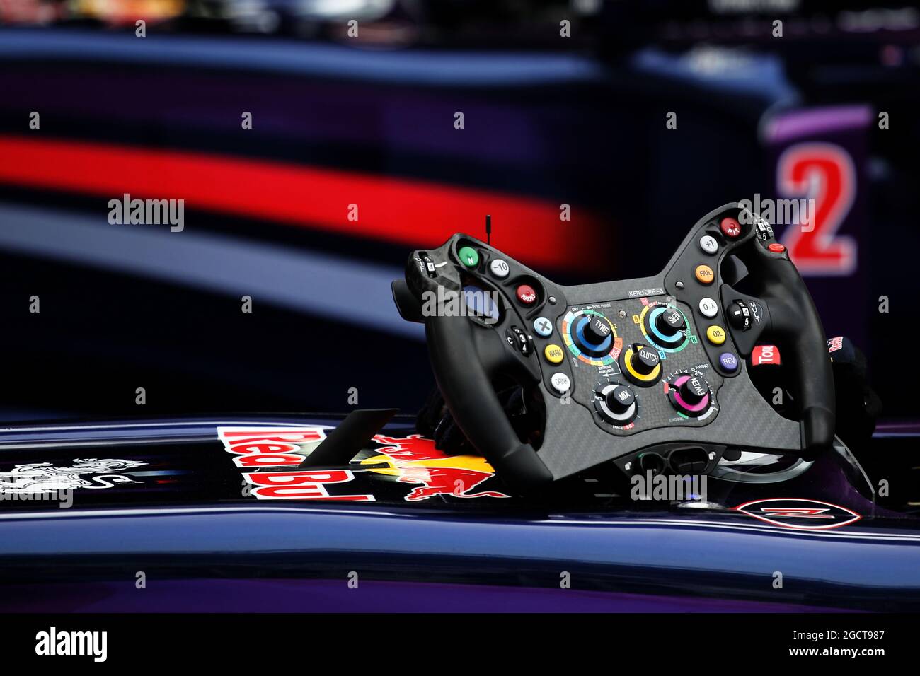 Steering wheel of Sebastian Vettel (GER) Red Bull Racing RB9. Korean ...
