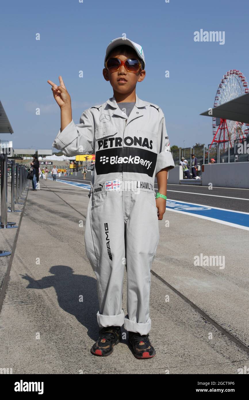 A young mercedes amg f1 fan hi-res stock photography and images - Alamy