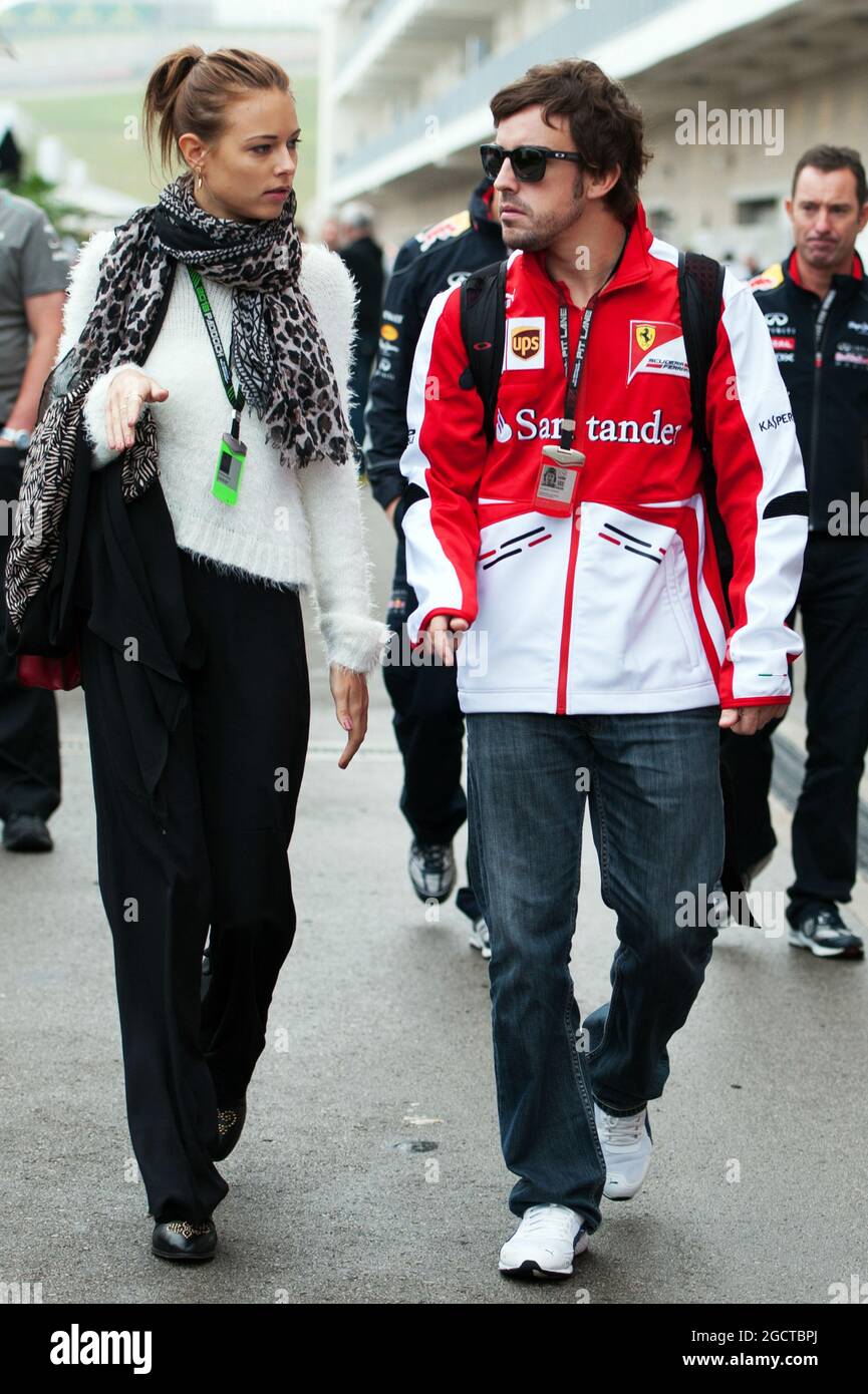 Fernando Alonso (ESP) Ferrari with his girlfriend Dasha Kapustina (RUS ...