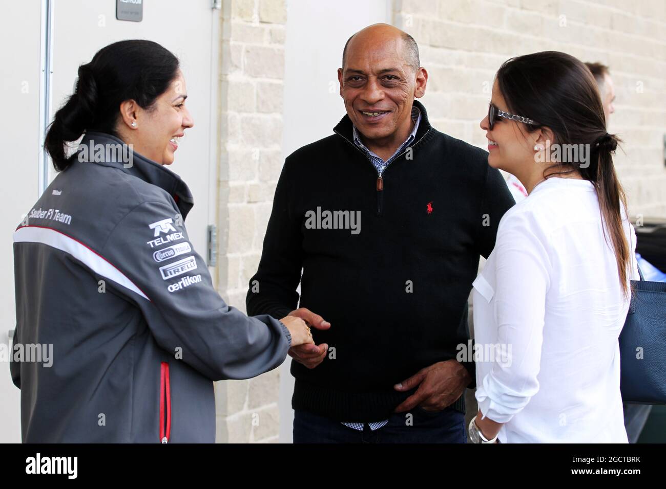 Monisha Kaltenborn (AUT) Sauber Team Principal (Left) with the father ...