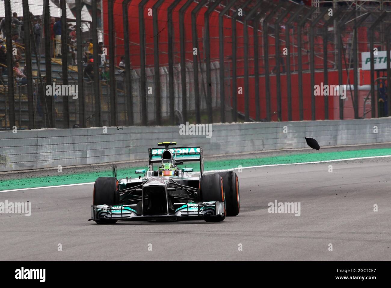 Mercedes amg f1 w04 punctured rear tyre after contact valtteri hi-res ...