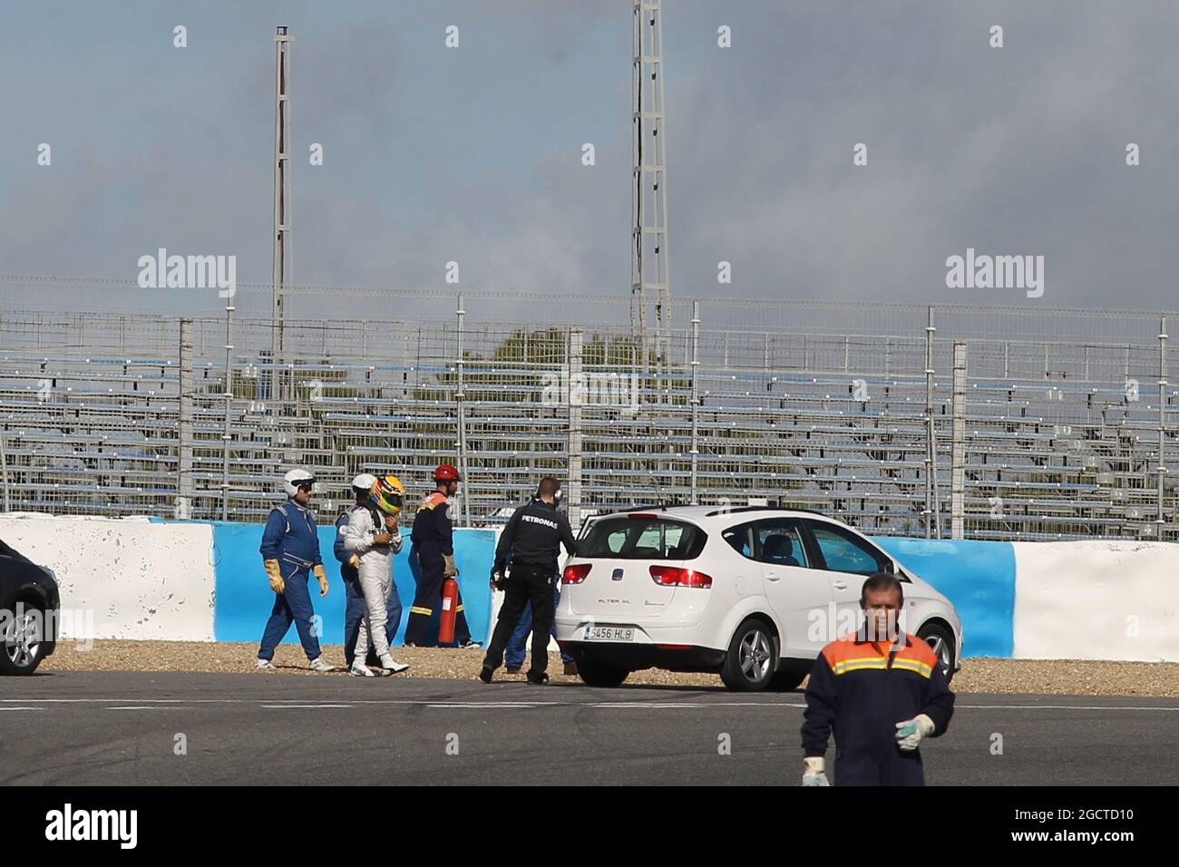 Mercedes amg f1 crashed at first corner hi-res stock photography and ...