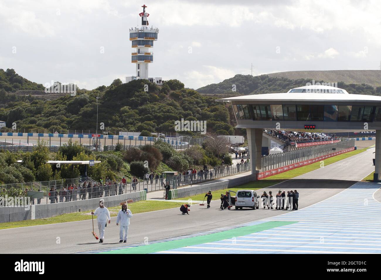 Debris from the Mercedes AMG F1 W05 of Lewis Hamilton (GBR) Mercedes ...