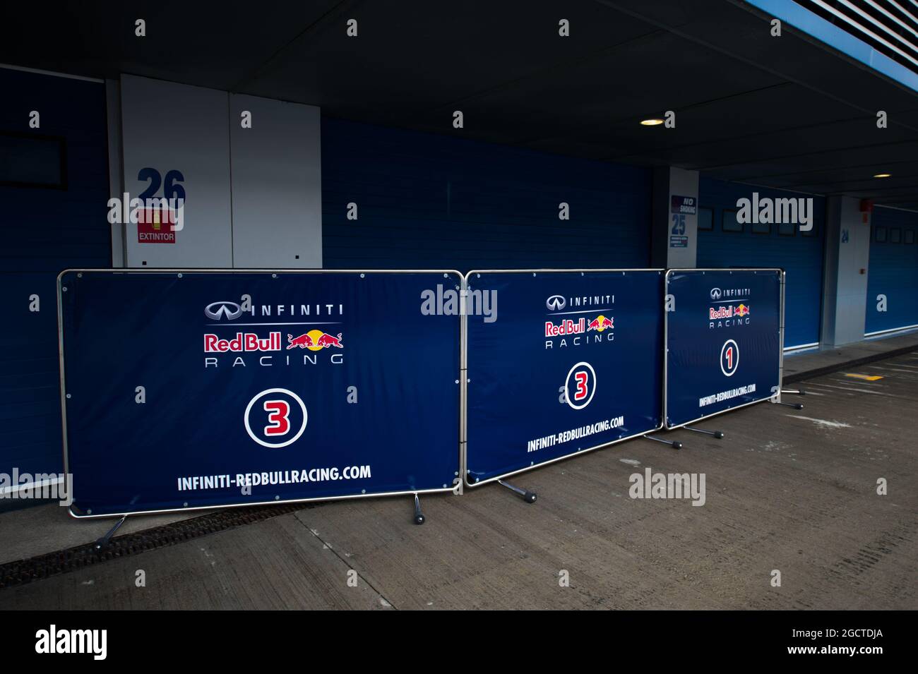 Red Bull Racing garage doors down after they ended the test early ...