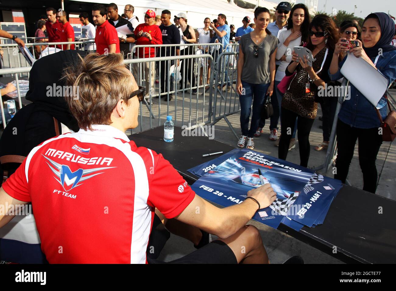 Marussia f1 team signs autographs for fans hi-res stock photography and ...