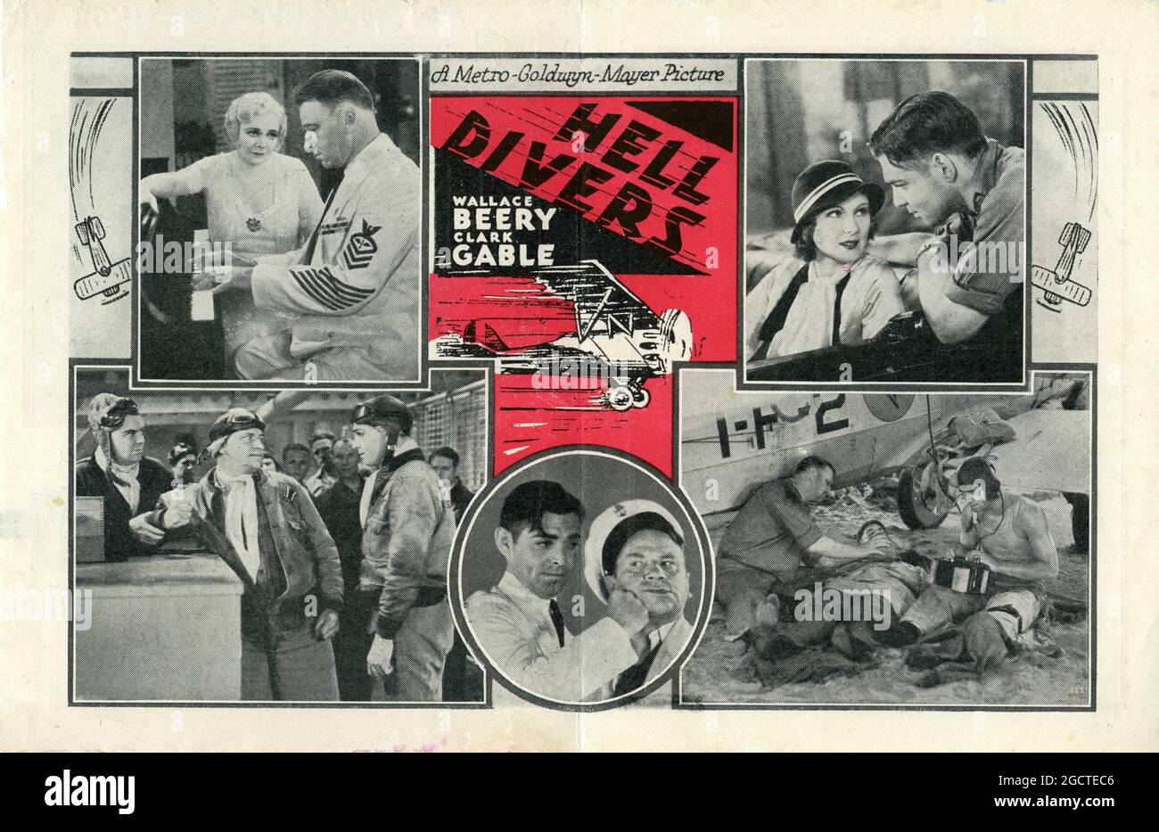 WALLACE BEERY CLARK GABLE DOROTHYJORDAN and MARJORIE RAMBEAU in HELL DIVERS 1931 director GEORGE ...