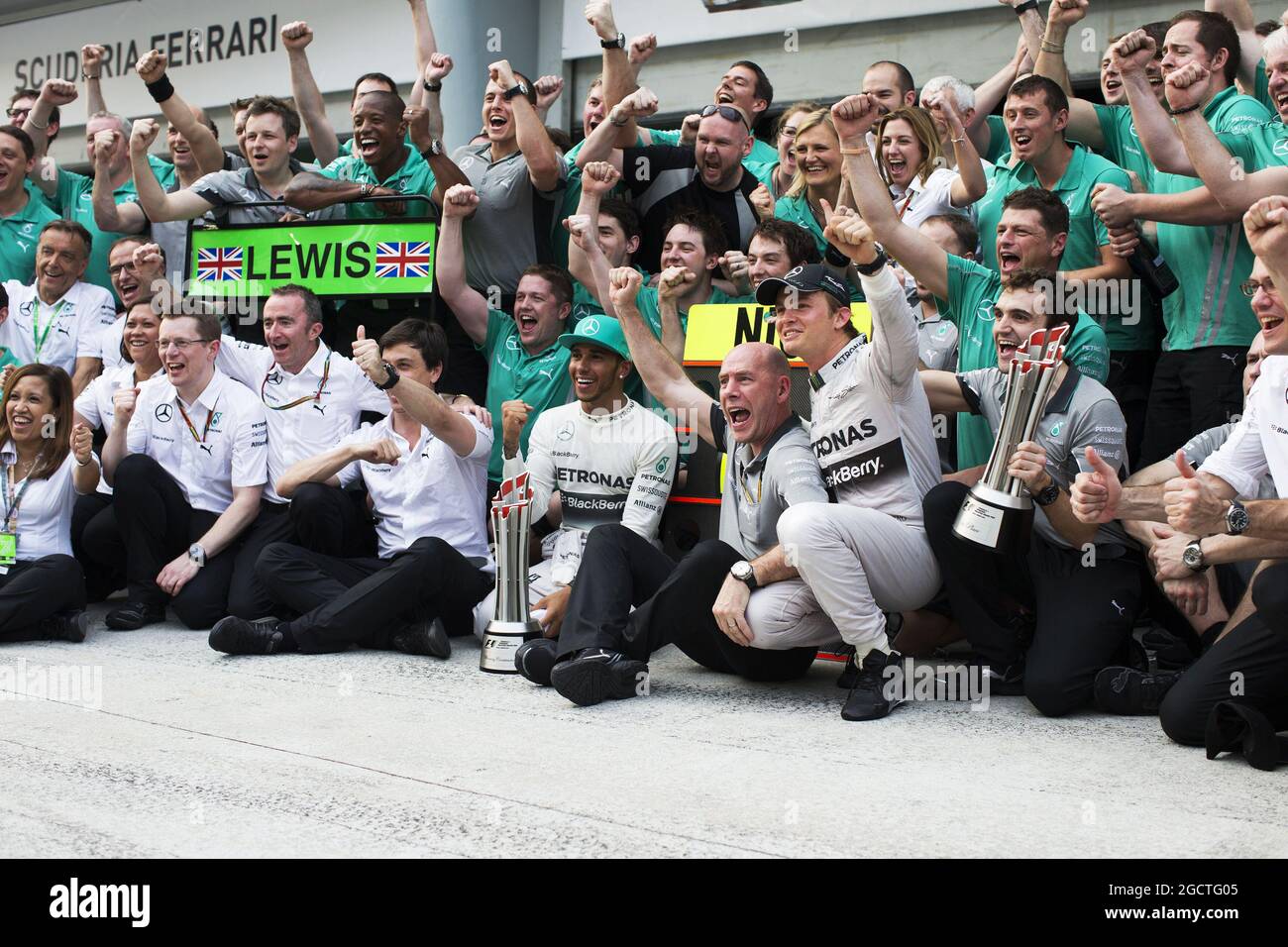 Mercedes amg f1 second placed team mate nico rosberg hi-res stock ...