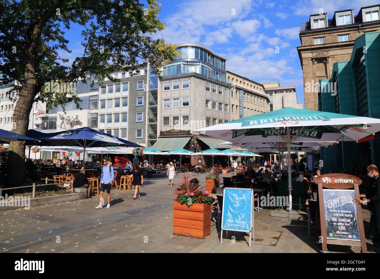 DORTMUND, GERMANY - SEPTEMBER 16, 2020: People visit Markt, main city ...