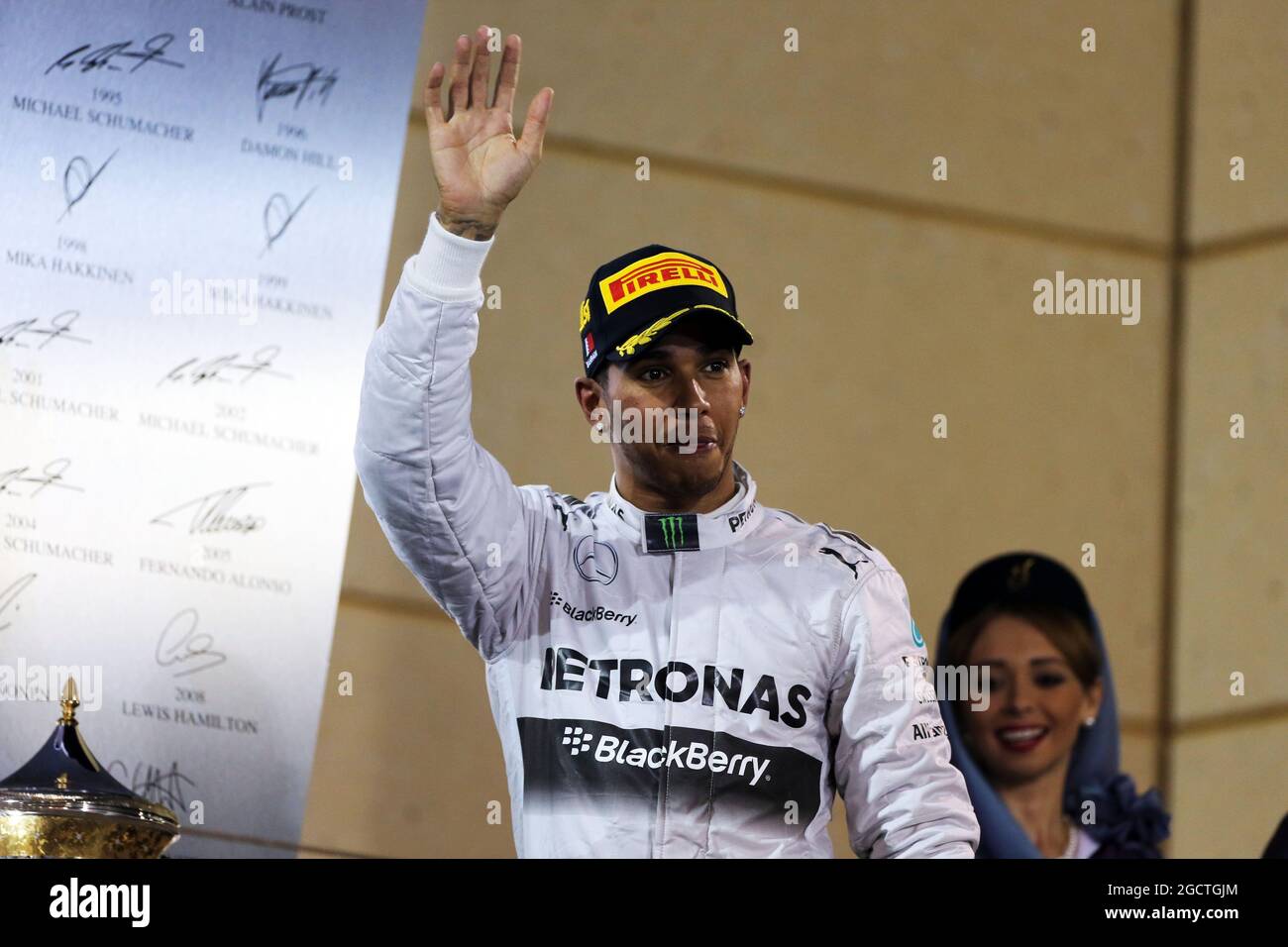 Race winner Lewis Hamilton (GBR) Mercedes AMG F1 celebrates on the ...